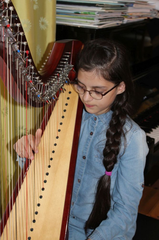 Unterricht an der Harfe - Musikschule Nienstäst Irene Buzalkovski